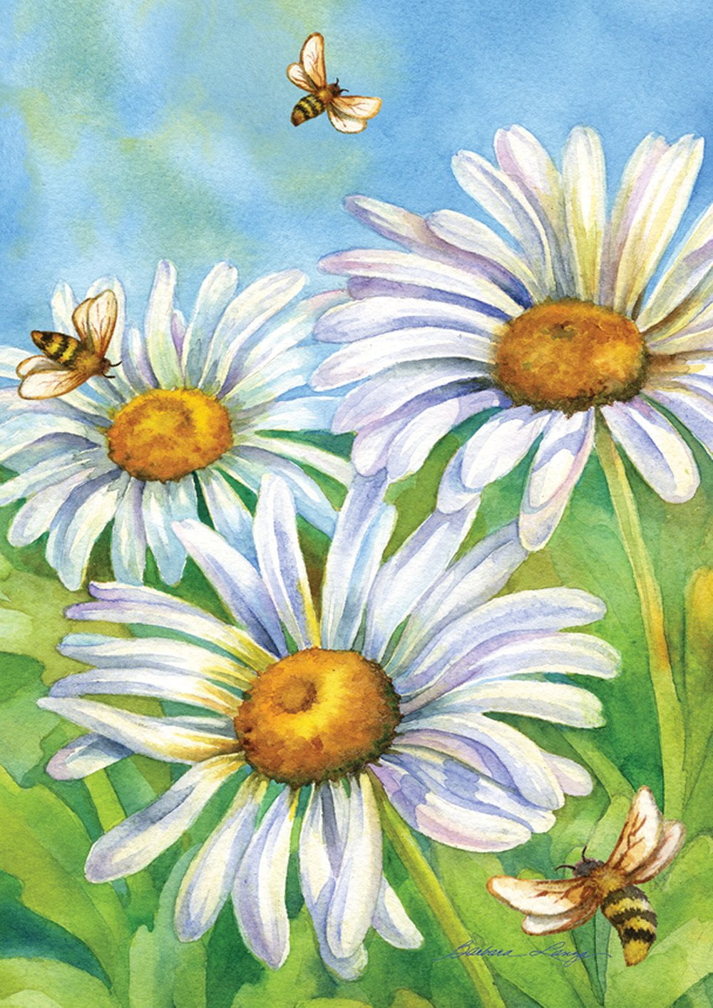 Toland Home Garden Honey Bees And Daisies summer Spring Flag Double ...