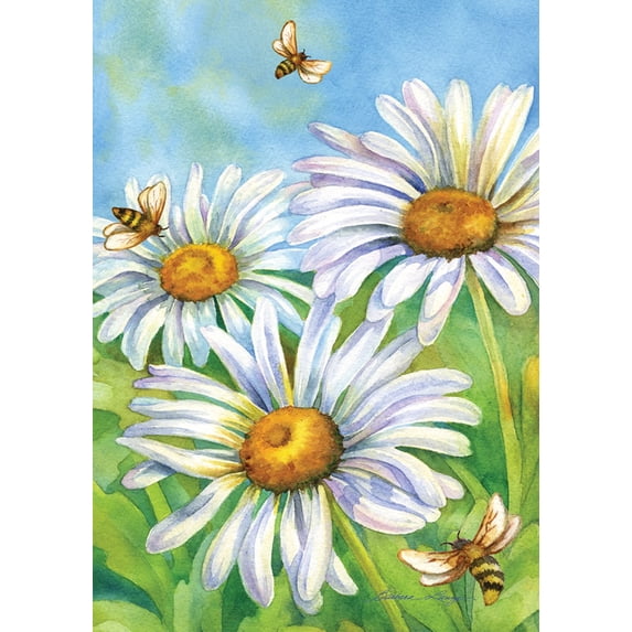 Toland Home Garden Honey Bees And Daisies summer Spring Flag Double ...