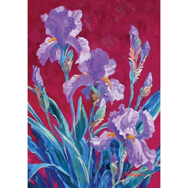 Toland Home Garden Iris Illusion Summer Spring Flag Double Sided 12x18 ...