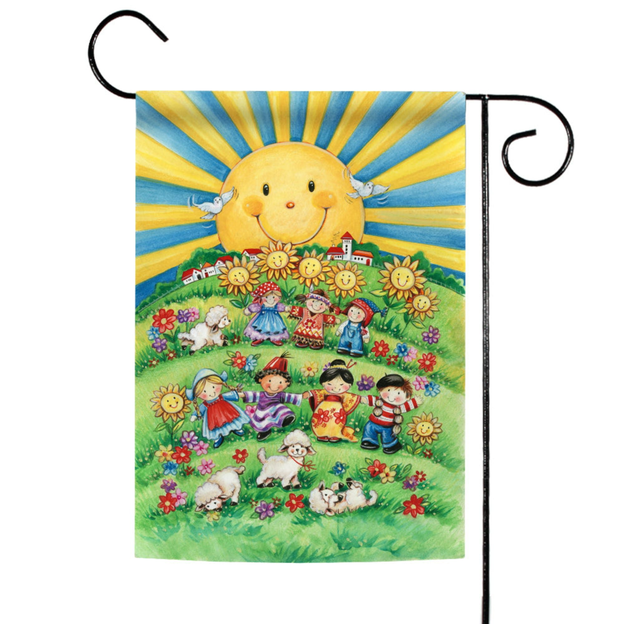 Toland Home Garden It's a Small World Sunshine Spring Flag Double Sided ...