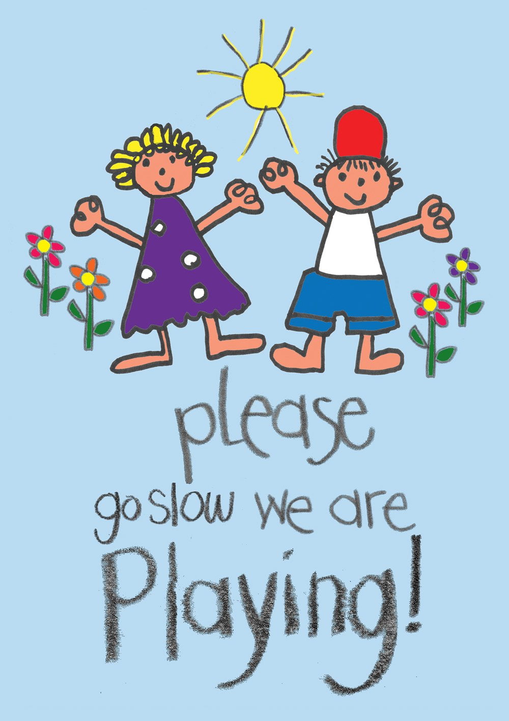 Toland Home Garden Kids Playing Safety Go Slow Flag Double Sided 12x18 ...