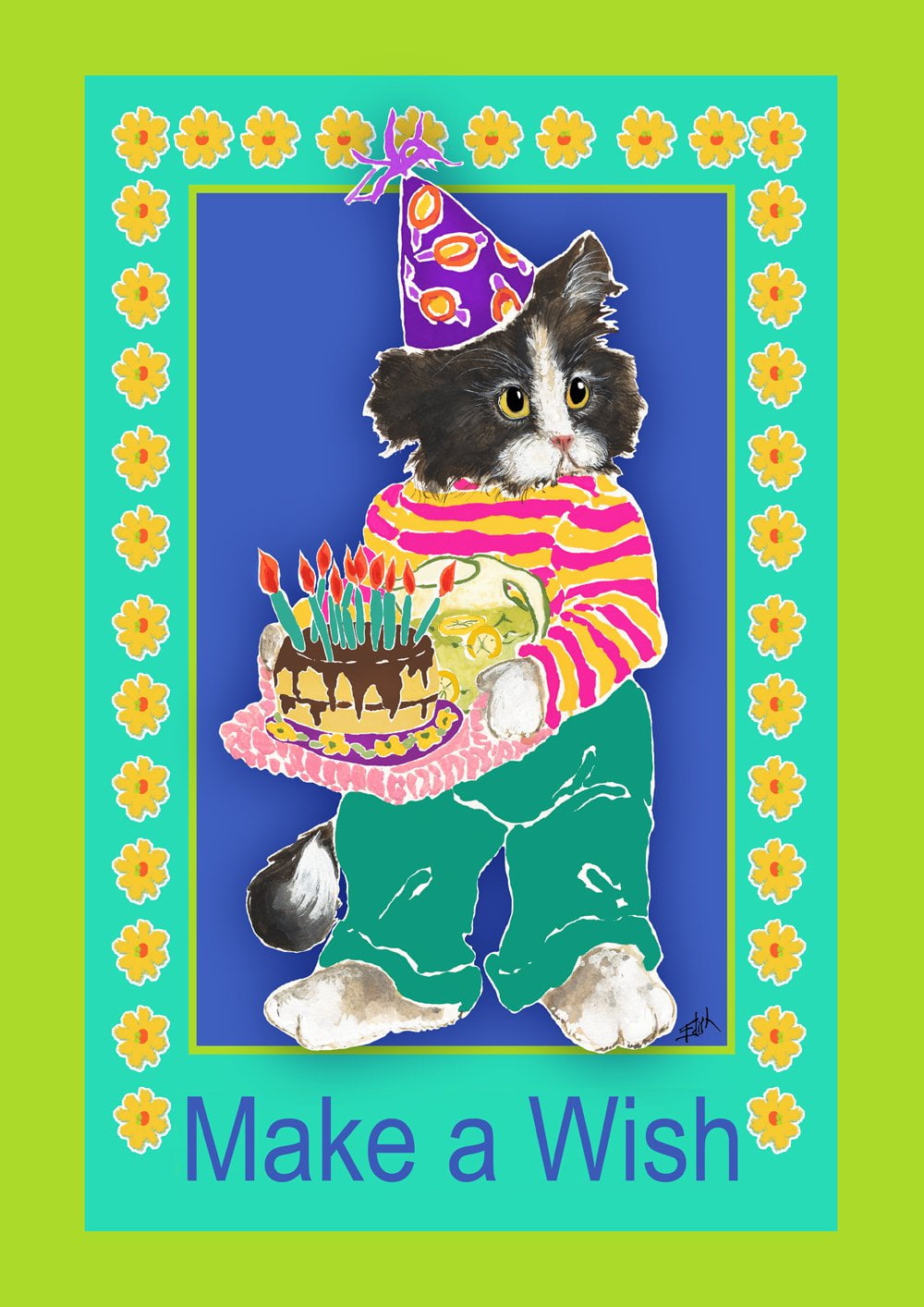 Toland Home Garden Kitty Wishes Cat Birthday Flag Double Sided 28x40 ...