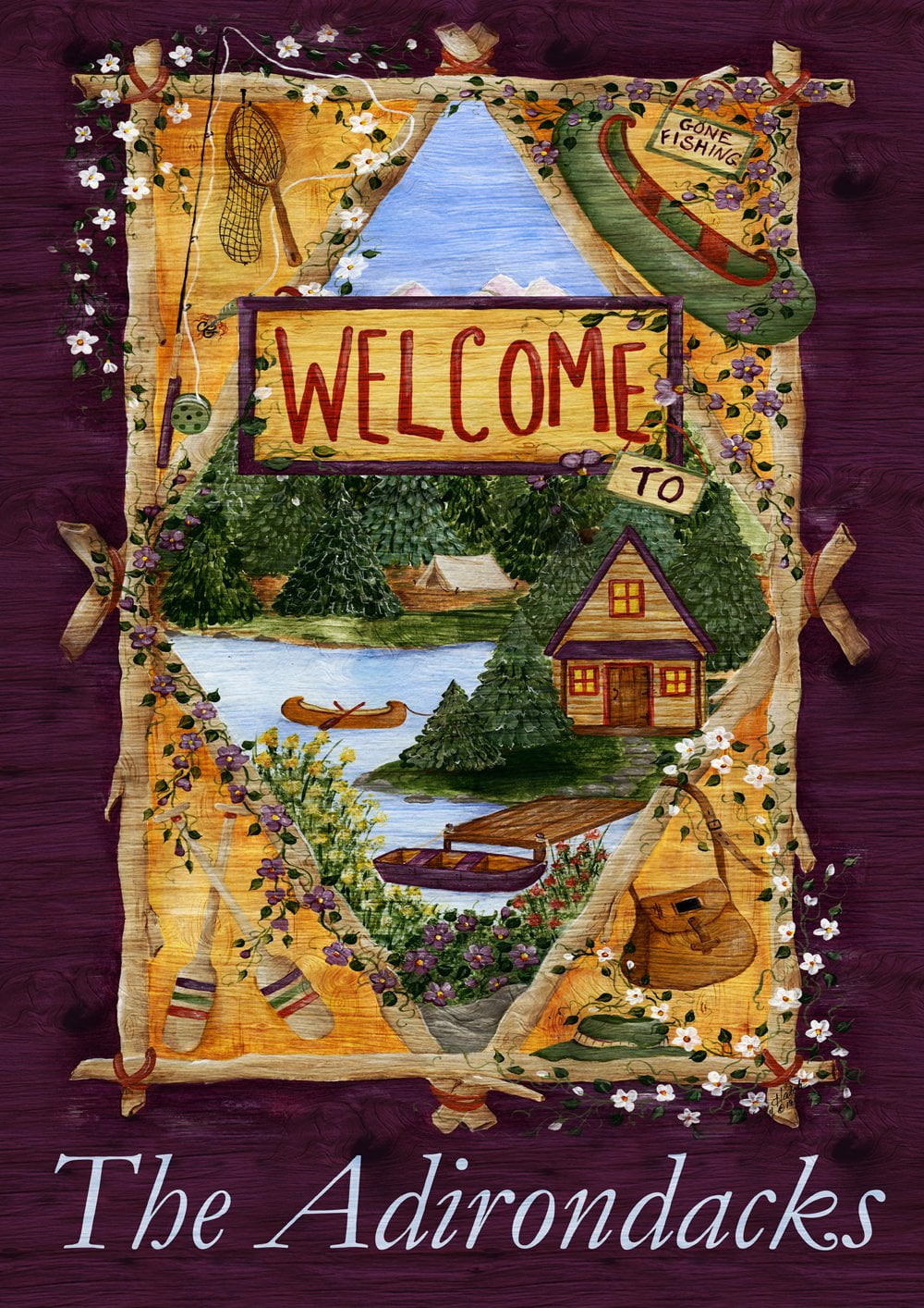 Toland Home Garden Lakeside Welcome-Welcome to the Adirondacks Lake ...