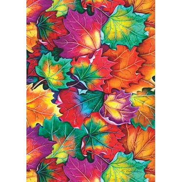 Toland Home Garden Autumn Welcome Leaves Fall Flag Double Sided 12x18 ...