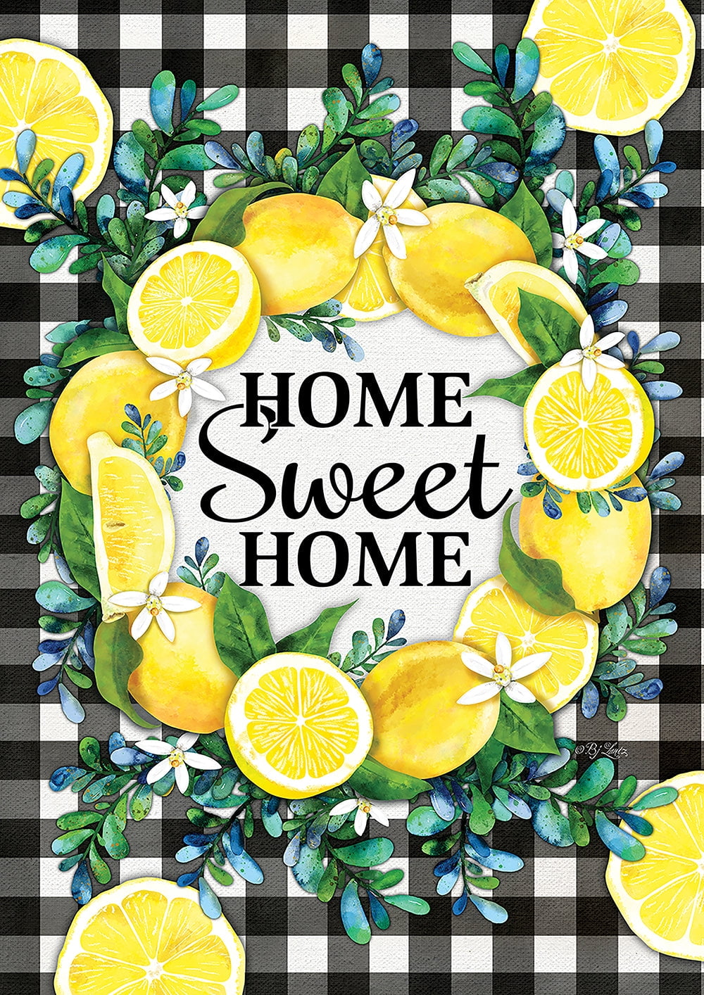 Toland Home Garden Lemon Wreath Lemon Summer Flag Double Sided 12x18 ...