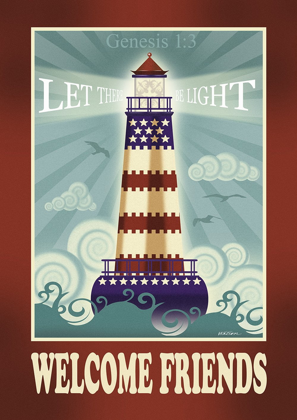 Toland Home Garden Let There Be Light Welcome Lighthouse Flag Double ...