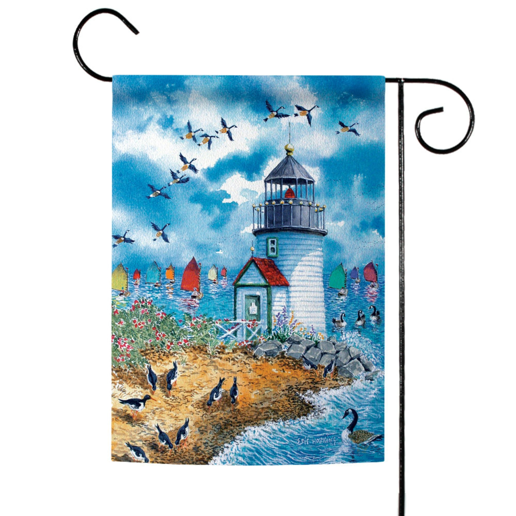 Toland Home Garden Lighthouse Point Beach Lighthouse Flag Double Sided ...