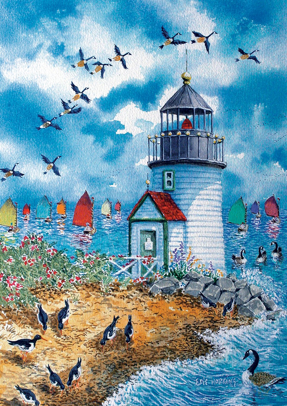 Toland Home Garden Lighthouse Point Beach Lighthouse Flag Double Sided ...