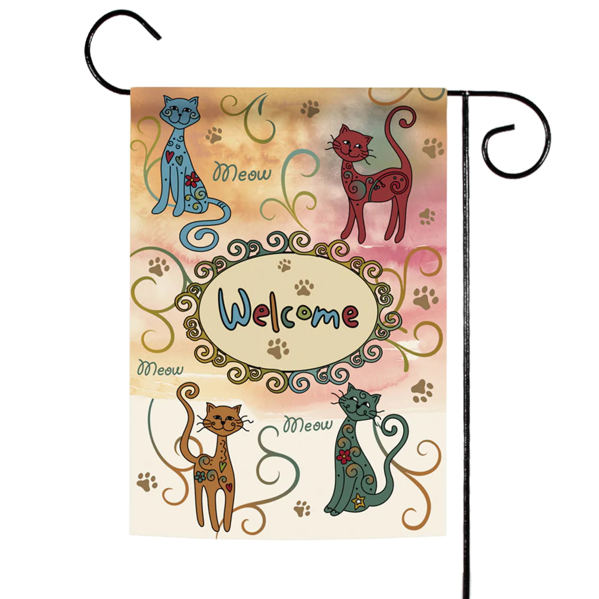 Toland Home Garden Meow Welcome Kittens Cat Flag Double Sided 12x18 ...