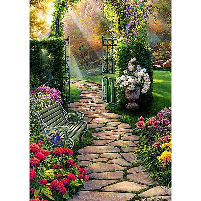 Toland Home Garden Morning Walk Garden Flower Flag Double Sided 12x18 ...