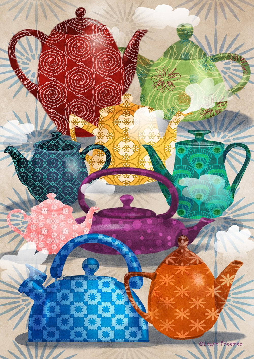 Toland Home Garden Ornate Teapots Tea Teapot Flag Double Sided 28x40 ...