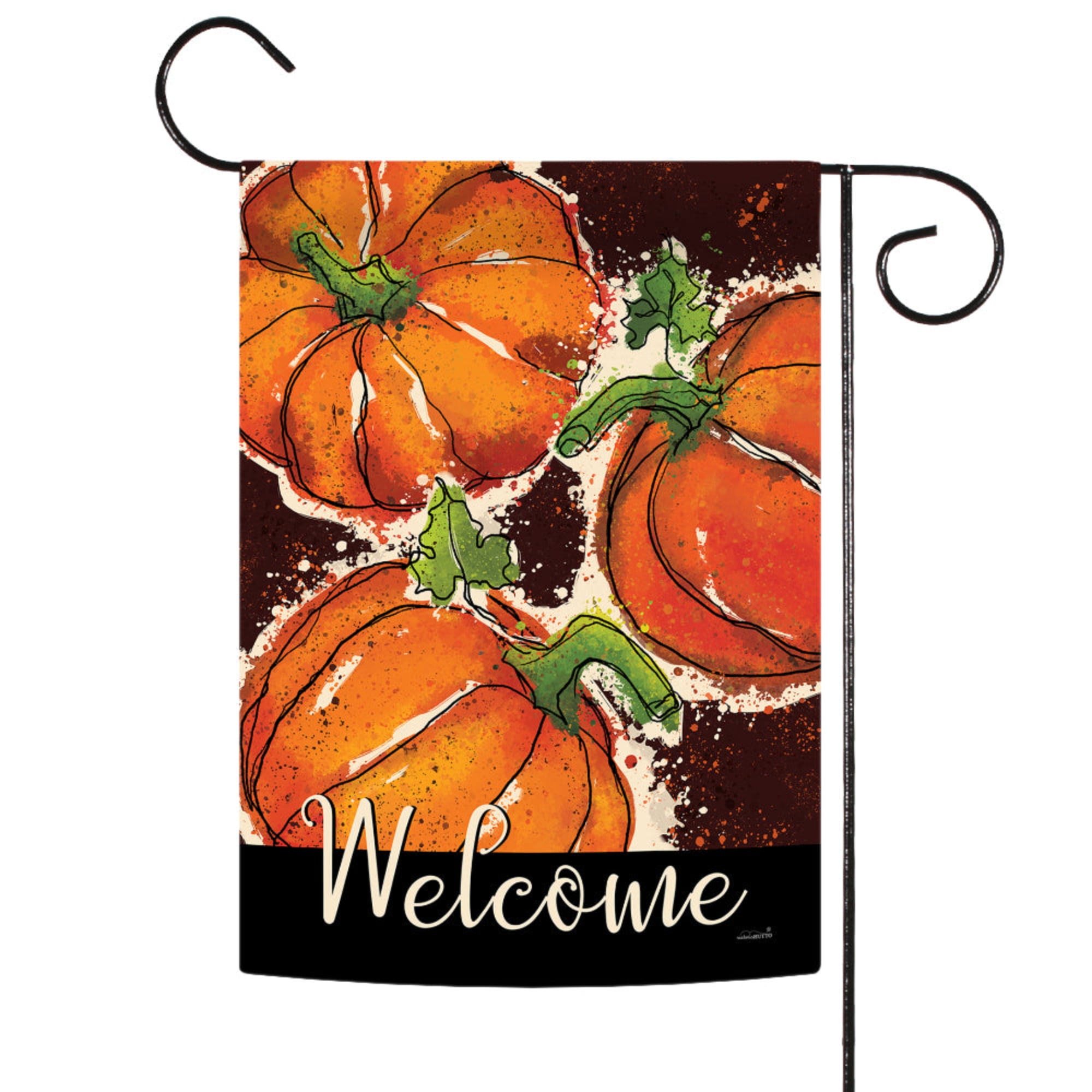 Toland Home Garden Painted Pumpkin Welcome Fall Flag Double Sided 12x18 ...