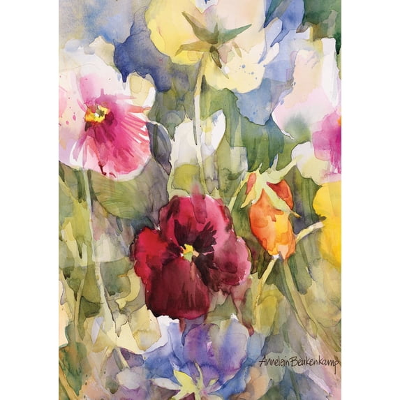 Toland Home Garden Pansies Posing Summer Spring Flag Double Sided 28x40 ...