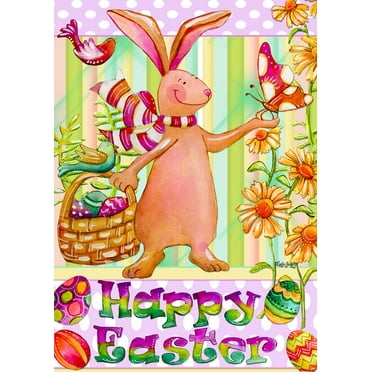 Toland Home Garden Peek-A-Boo Bunny Eggs Easter Flag Double Sided 28x40 ...
