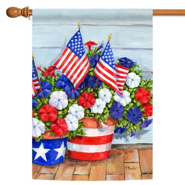 Toland Home Garden Patriotic Pansies House Flag - Walmart.com