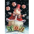 Toland Home Garden Peppermint Snowman Christmas Winter Flag Double ...