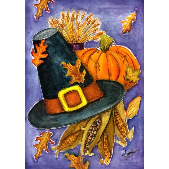 Toland Home Garden Pilgrim's Delight Fall Thanksgiving Flag Double ...