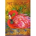 Toland Home Garden Pink Flamingo Bird Welcome Flag Double Sided 12x18 ...