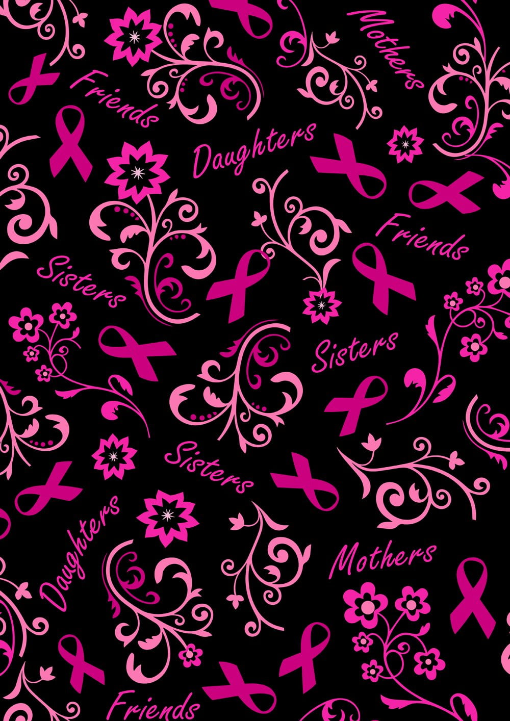 Toland Home Garden Pink Ribbon Collage Ribbon Breast cancer Flag Double ...