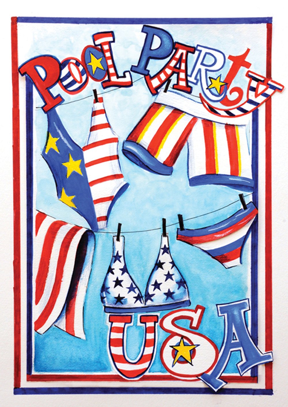 Toland Home Garden Pool Party party Patriotic Flag Double Sided 28x40 ...