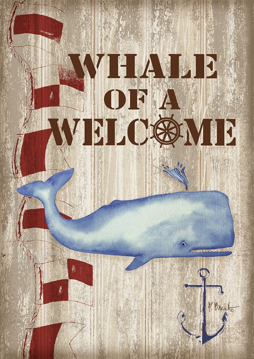 Toland Home Garden Providence Whale Welcome Flag Double Sided 28x40 ...
