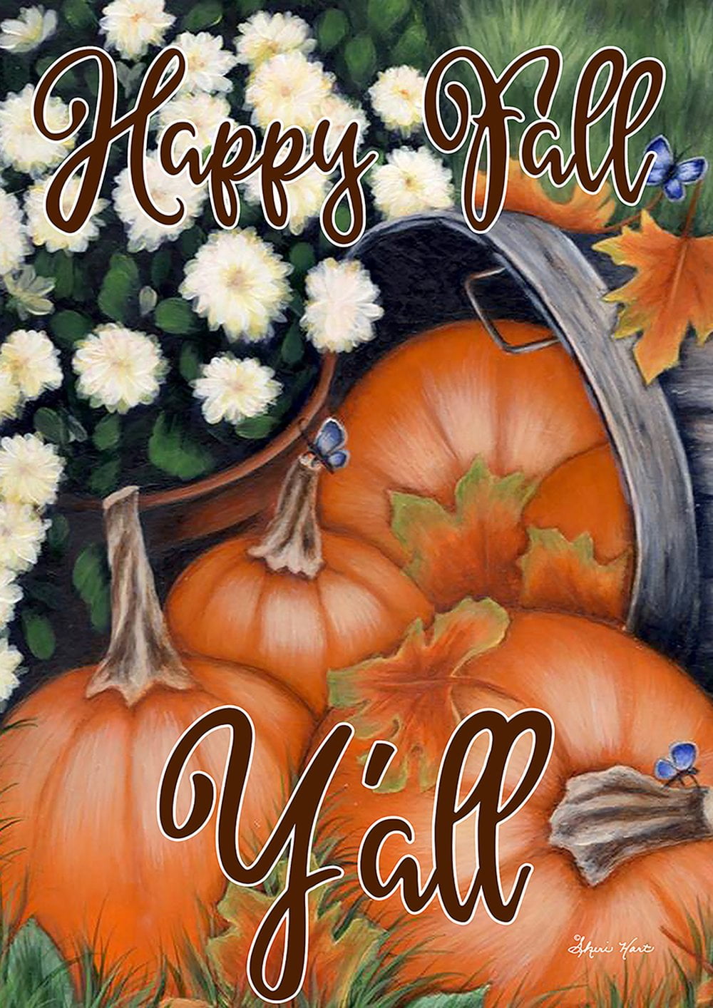 Toland Home Garden Pumpkin Bunch Pumpkin Fall Flag Double Sided 28x40 ...