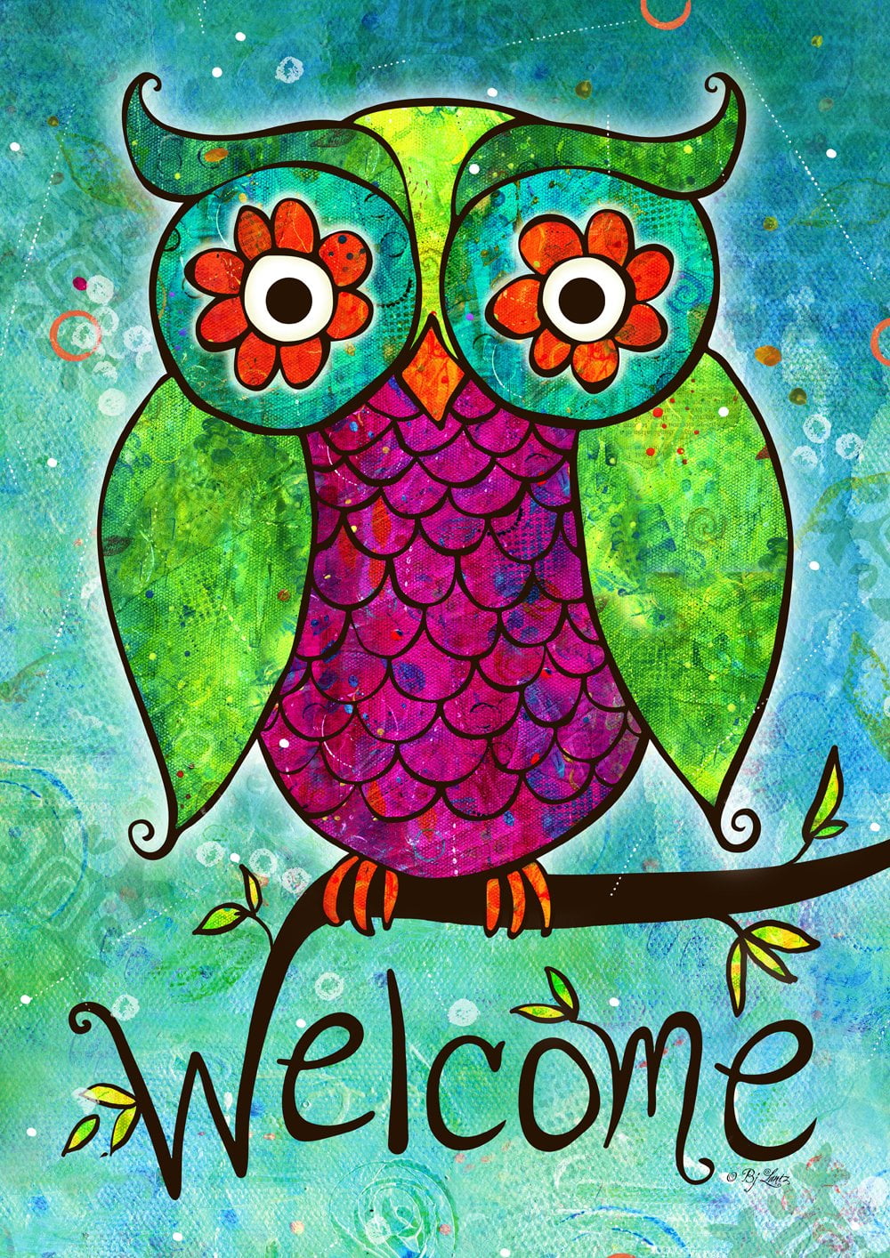 Toland Home Garden Rainbow Owl Bird Welcome Flag Double Sided 12x18 ...