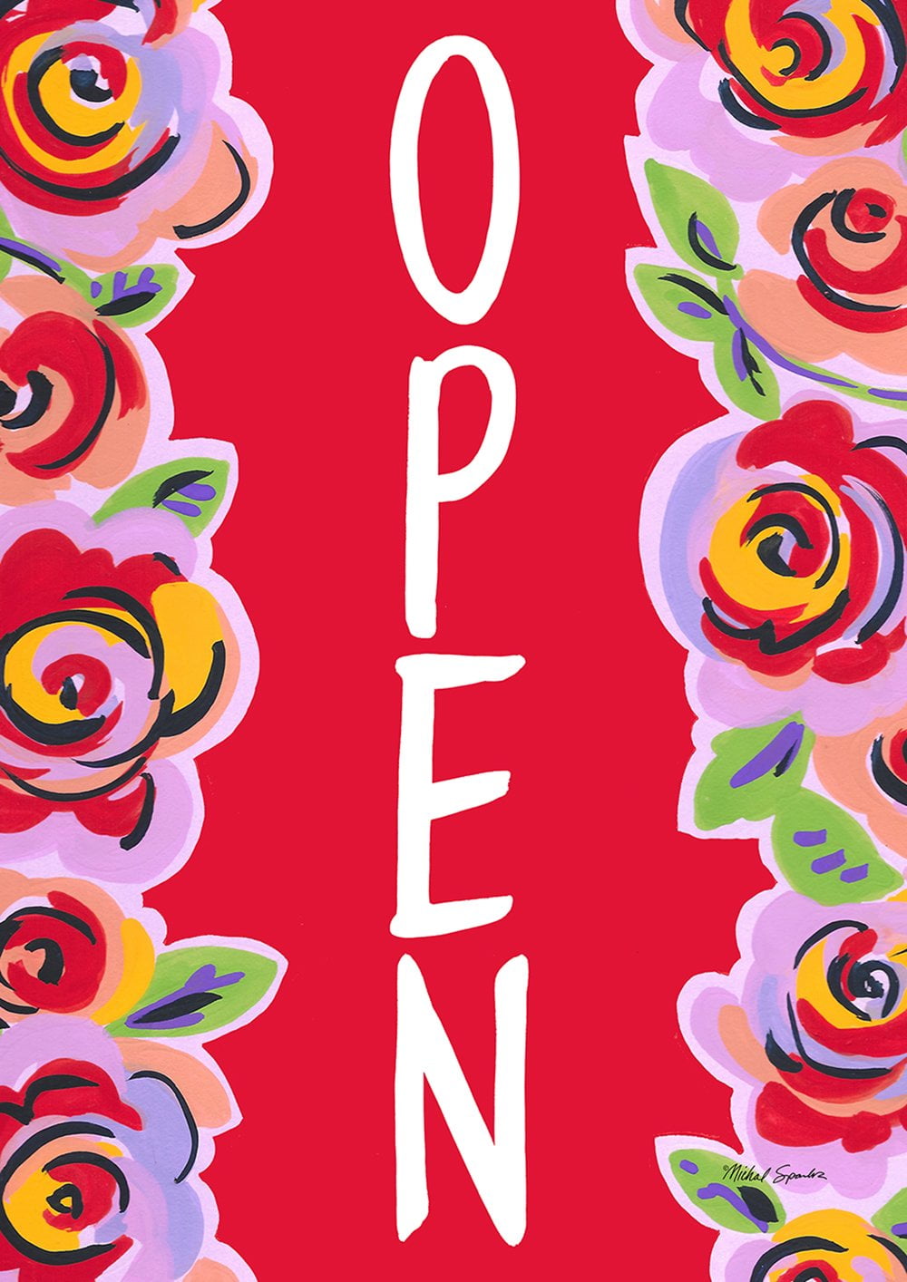 Toland Home Garden Red Floral Open Flower Open Flag Double Sided 28x40 ...