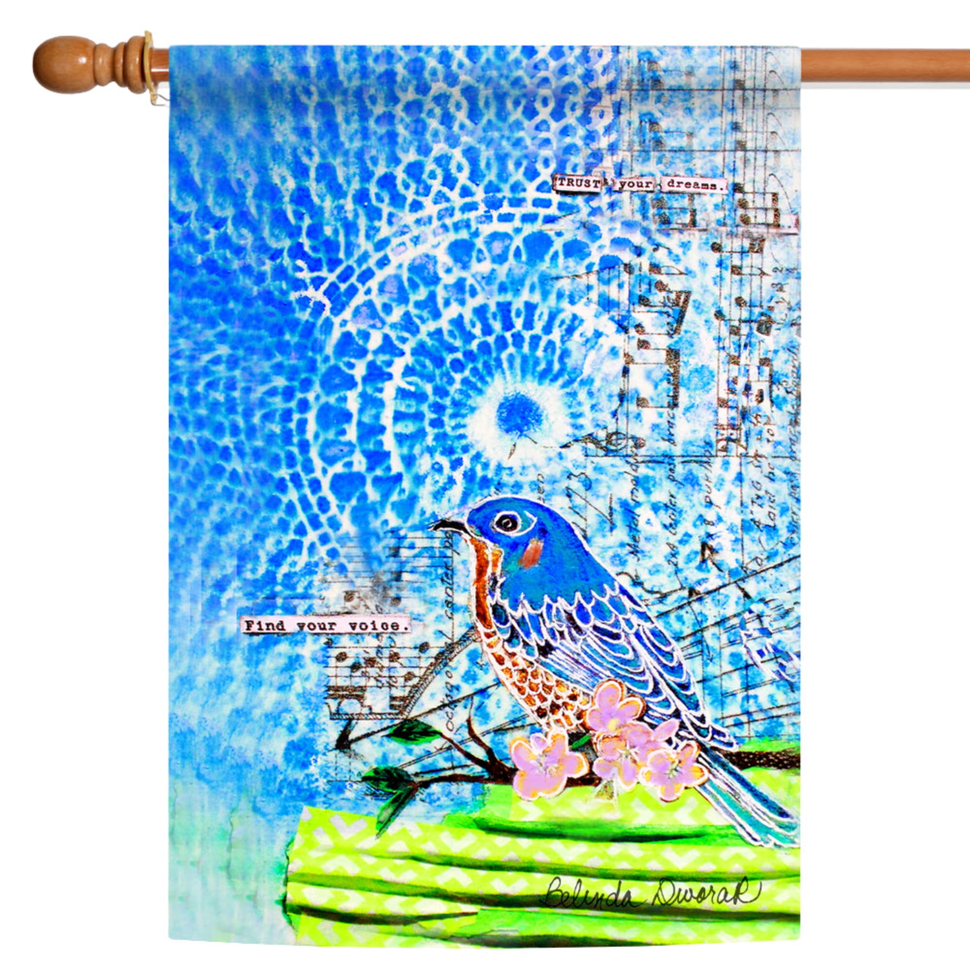 Toland Home Garden Robin's Voice Bird Flag Double Sided 28x40 Inch ...