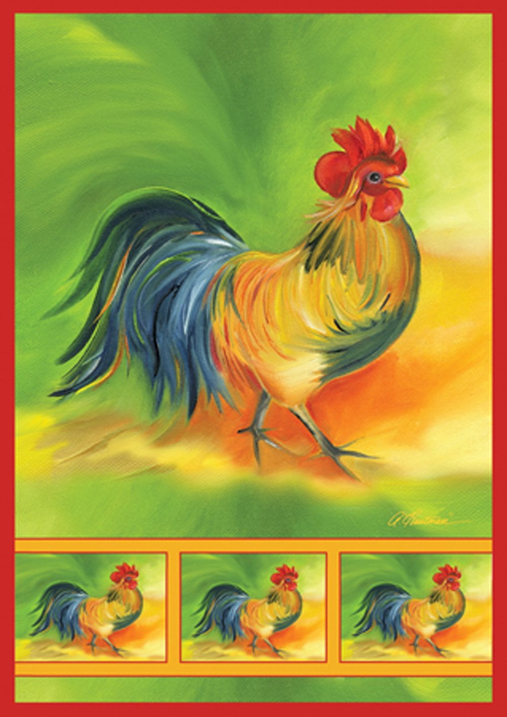 Toland Home Garden Rooster Fall Rooster Flag Double Sided 12x18 Inch ...