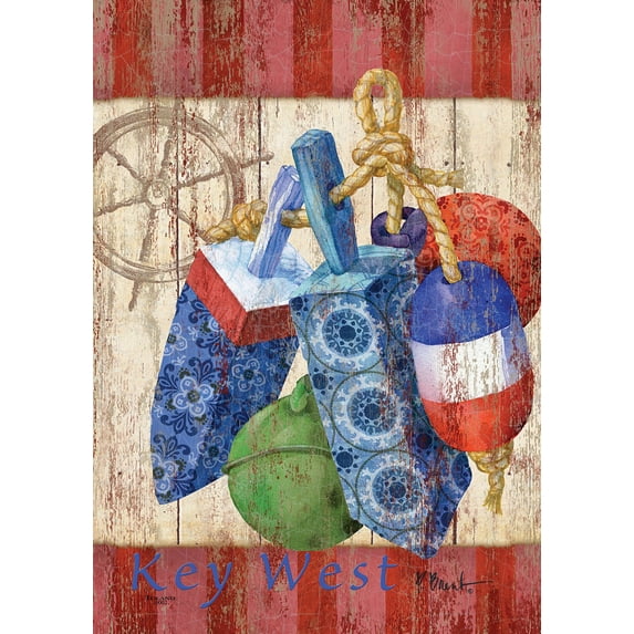 Toland Home Garden Rustic Floats And Wheel-Key West Key West Flag ...