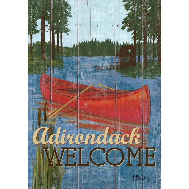 Toland Home Garden Rustic Lake Life-Adirondack Welcome House Flag ...