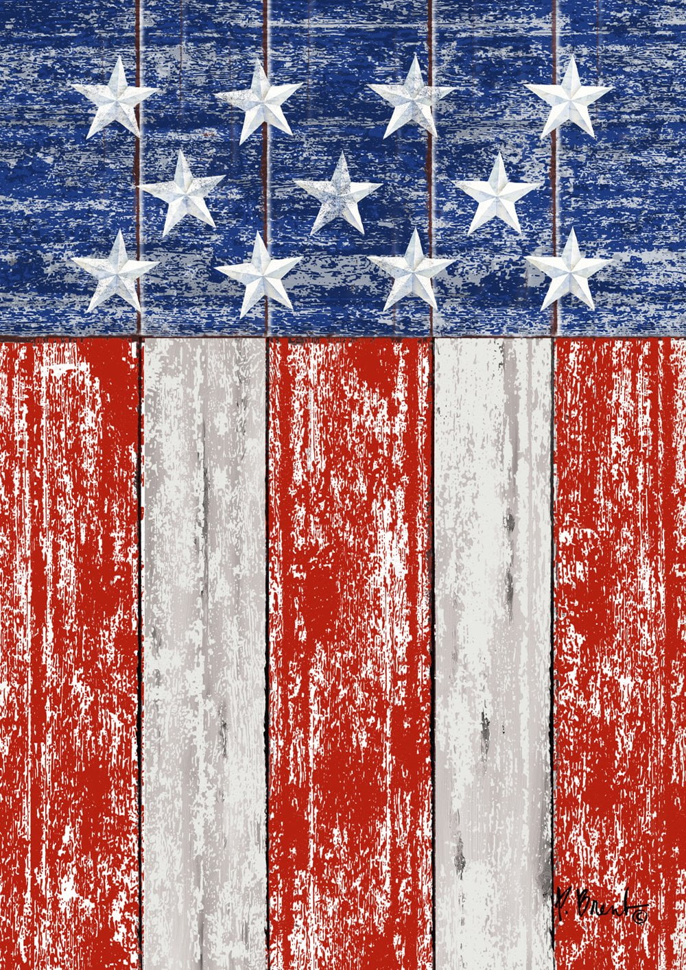 Toland Home Garden Rustic Patriotic Patriotic Fall Flag Double Sided ...