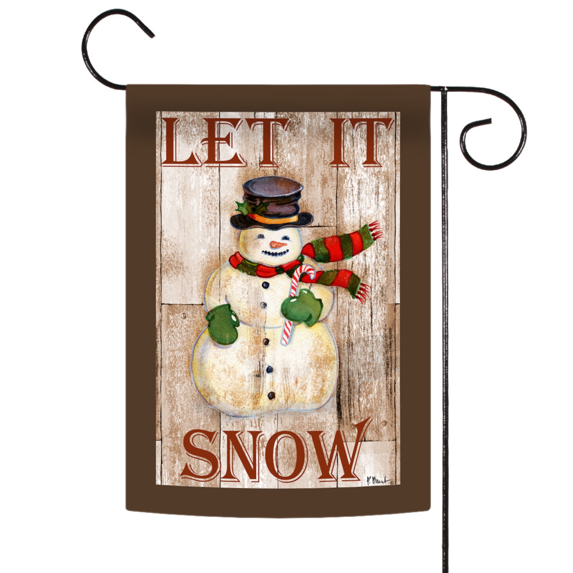 Toland Home Garden Rustic Snowman Winter Flag Double Sided 12x18 Inch ...