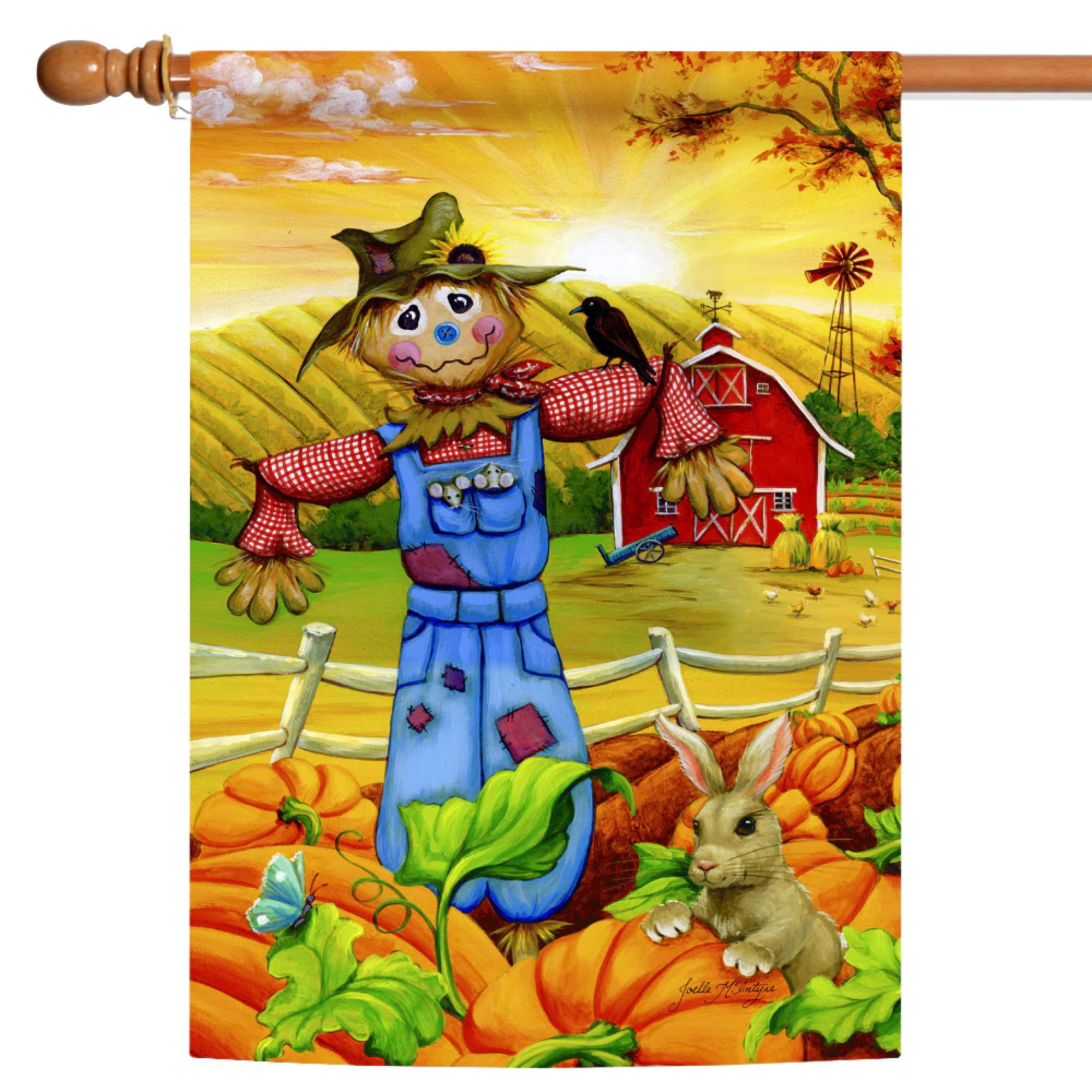 Toland Home Garden Scarecrow Buddies Halloween Fall Flag Double Sided ...