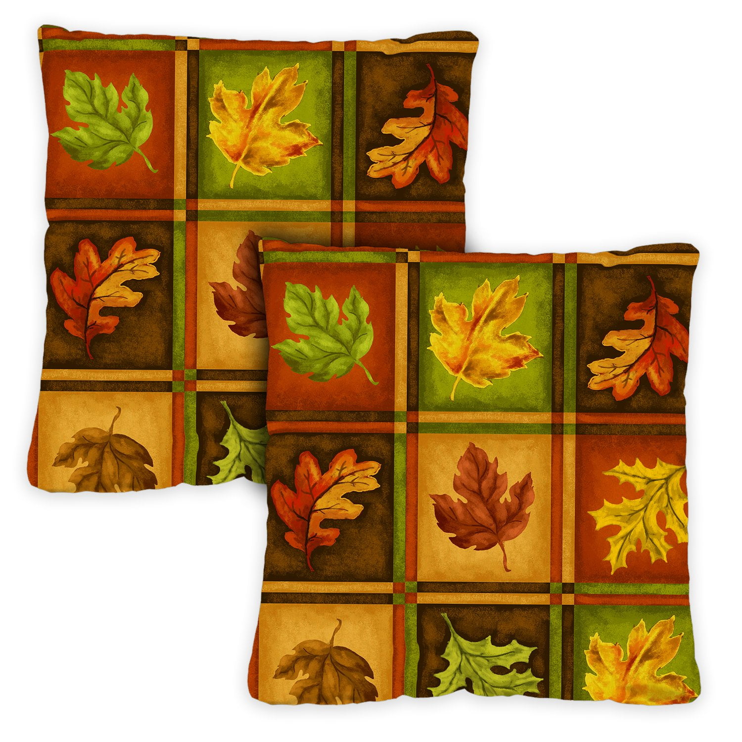 Toland Home Garden Set of 2 Fall Leaves Fall Pillow Covers 18x18 Inch ...