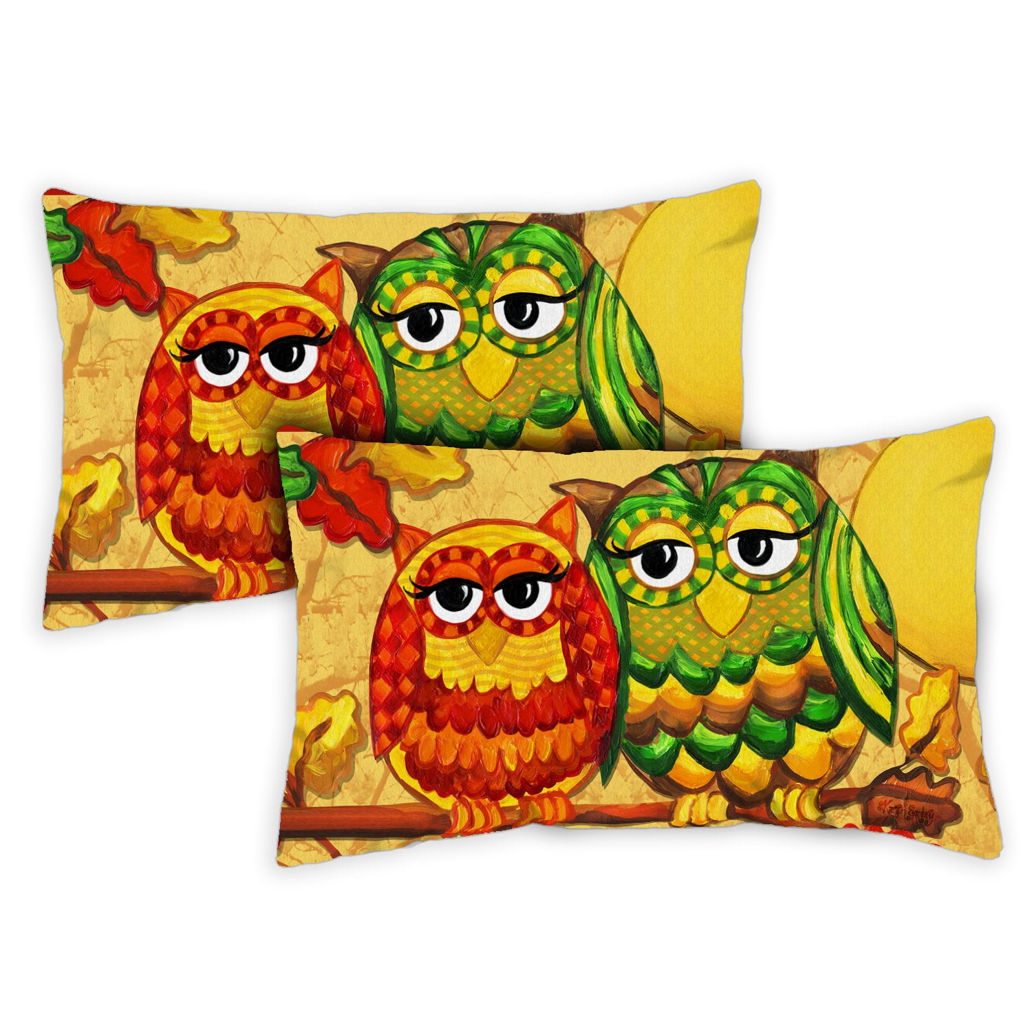Toland Home Garden Set of 2 Fall Owls Fall Pillow Covers 12x18 Inch ...