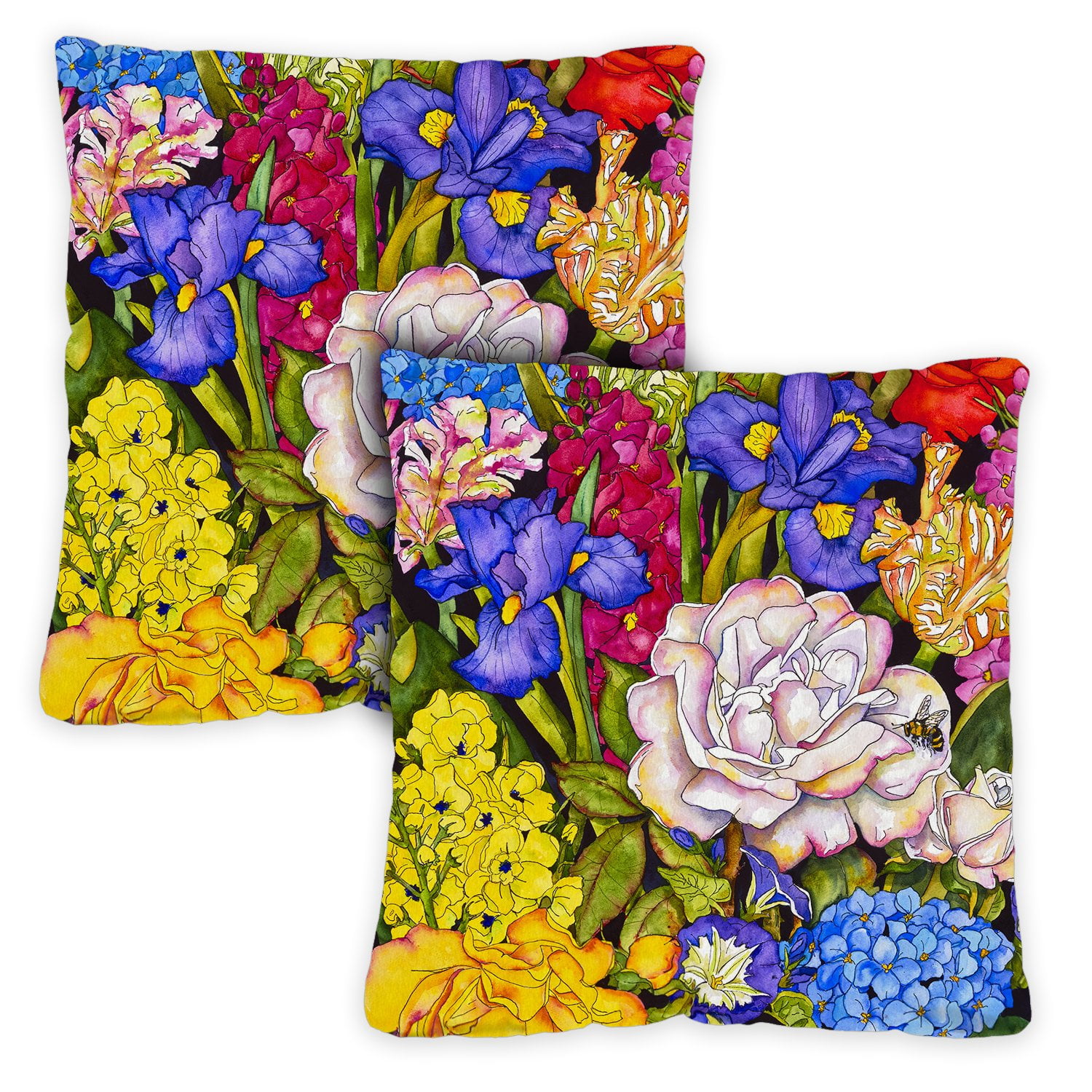 Toland Home Garden Set of 2 Flashy Flowers Spring Pillow Covers 18x18 ...