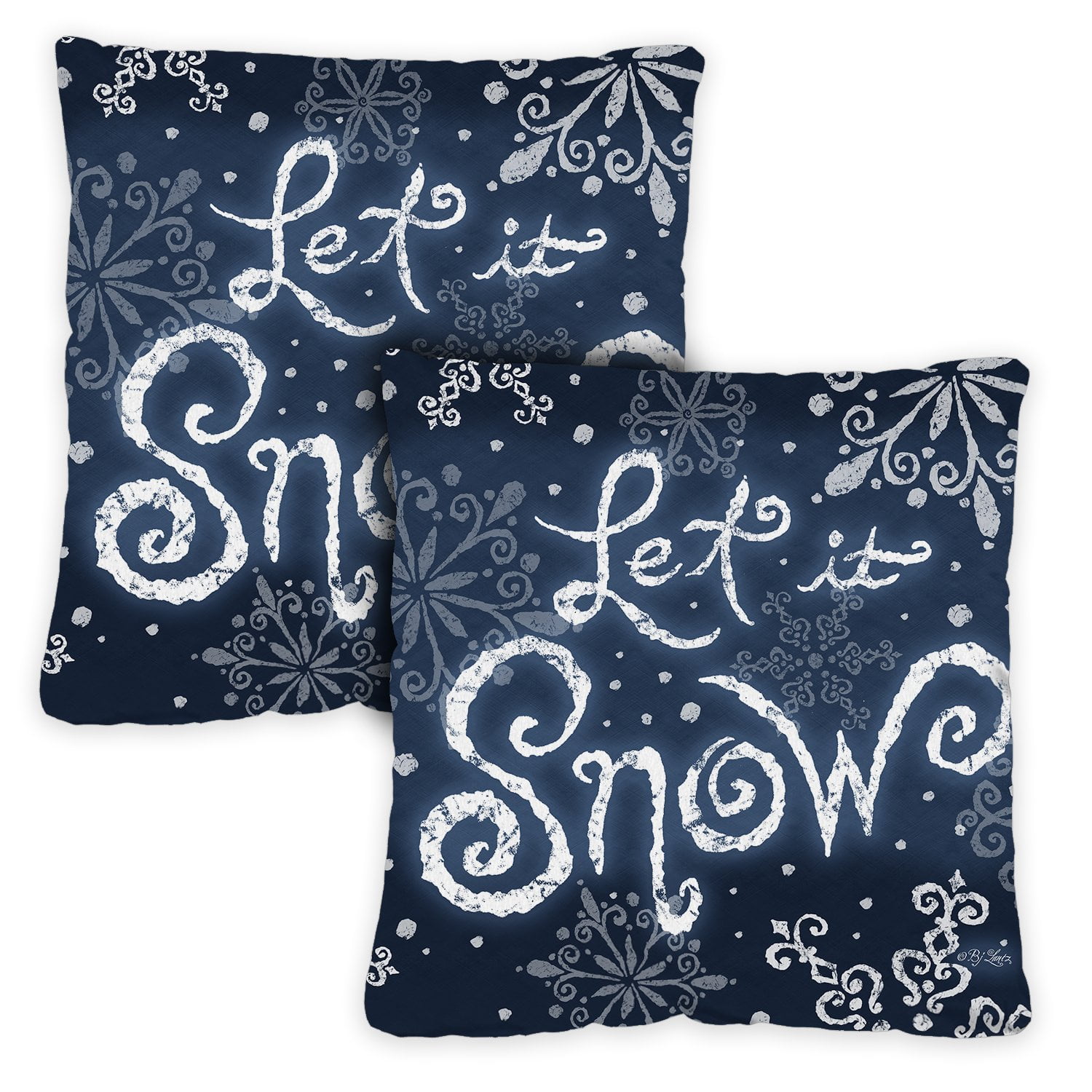 Toland Home Garden Set of 2 Let It Snow Winter Pillow Covers 18x18 Inch ...