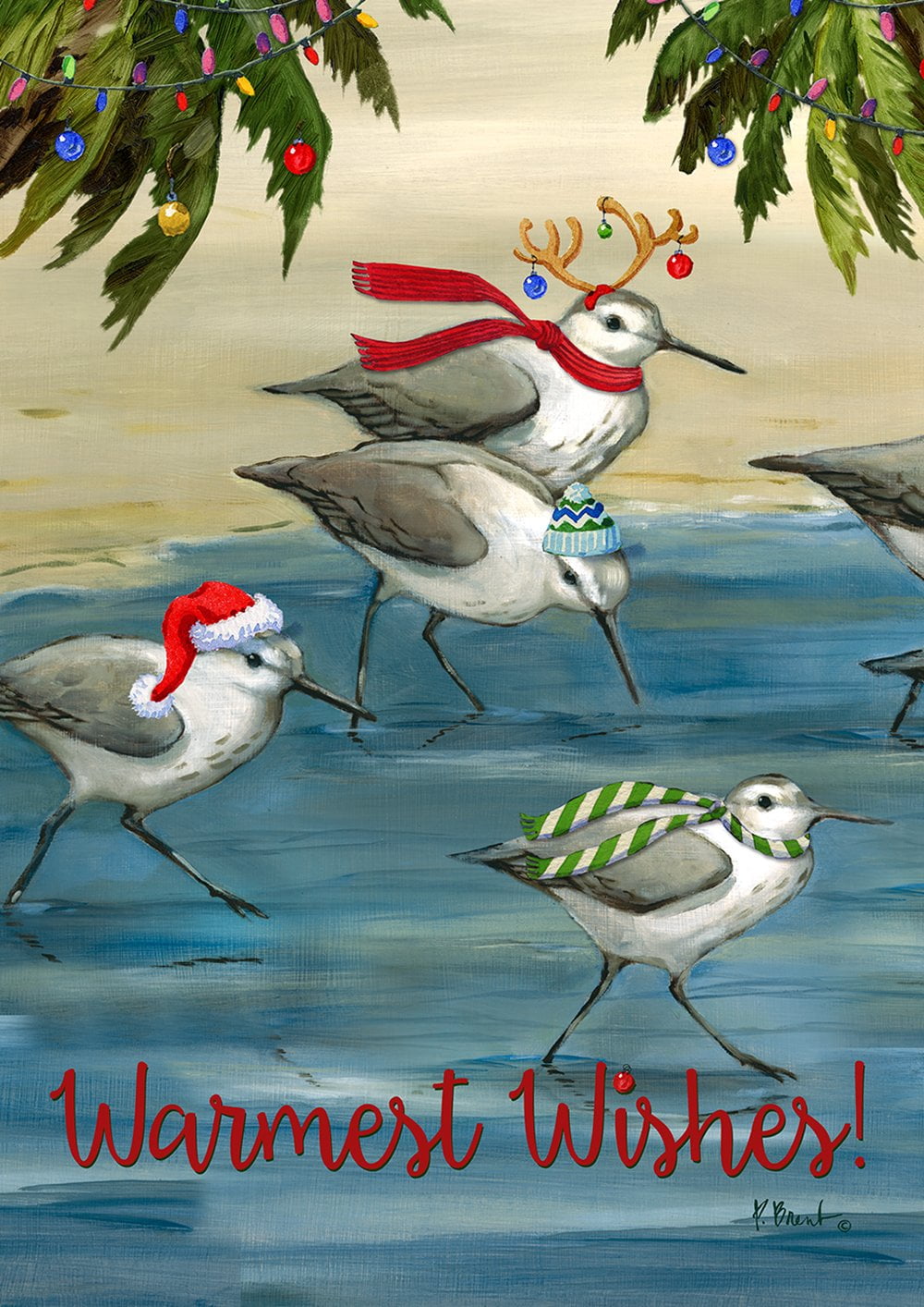 Toland Home Garden Silly Sandpiper Christmas Winter Christmas Flag ...