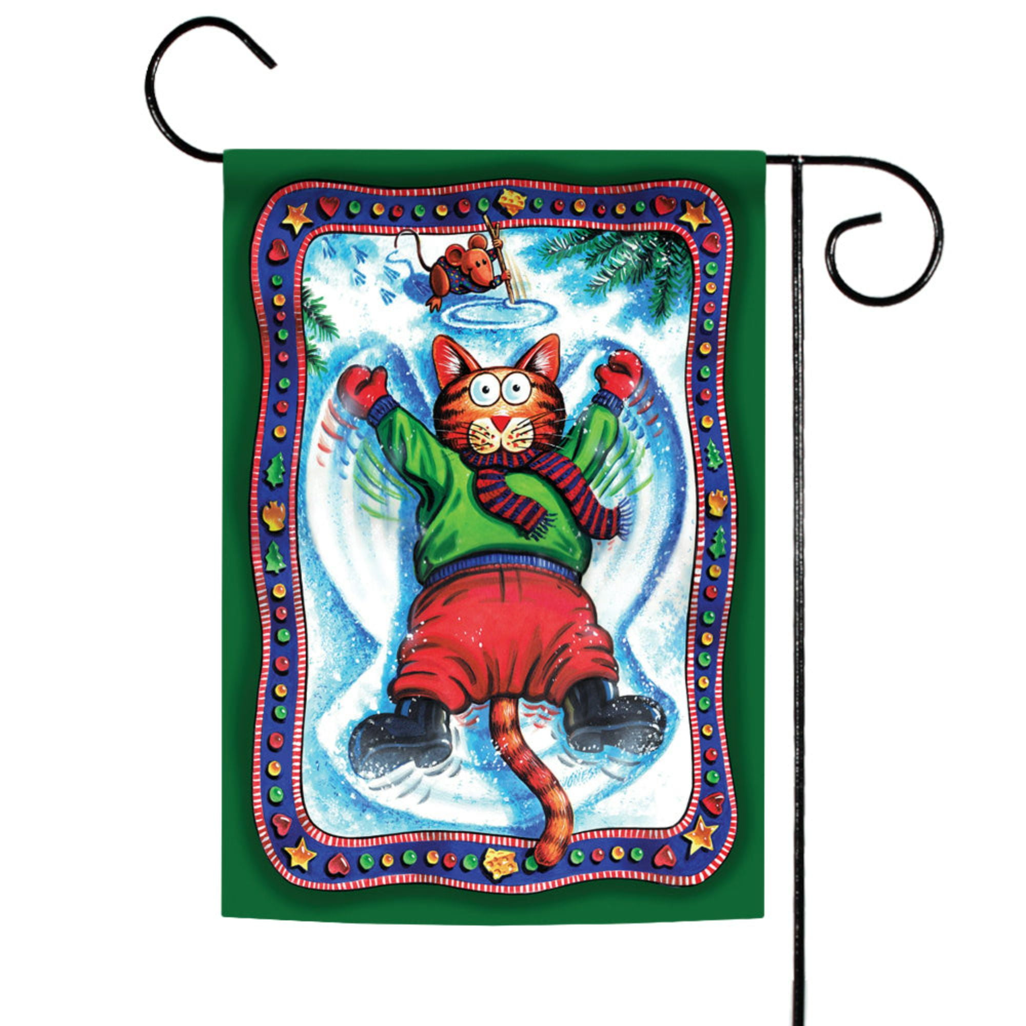 Toland Home Garden Snow Angel Kitty cat Winter Flag Double Sided 12x18 ...