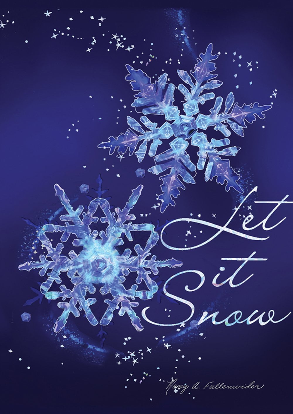 Toland Home Garden Snowflake Serenade Let it Snow Winter Flag Double ...