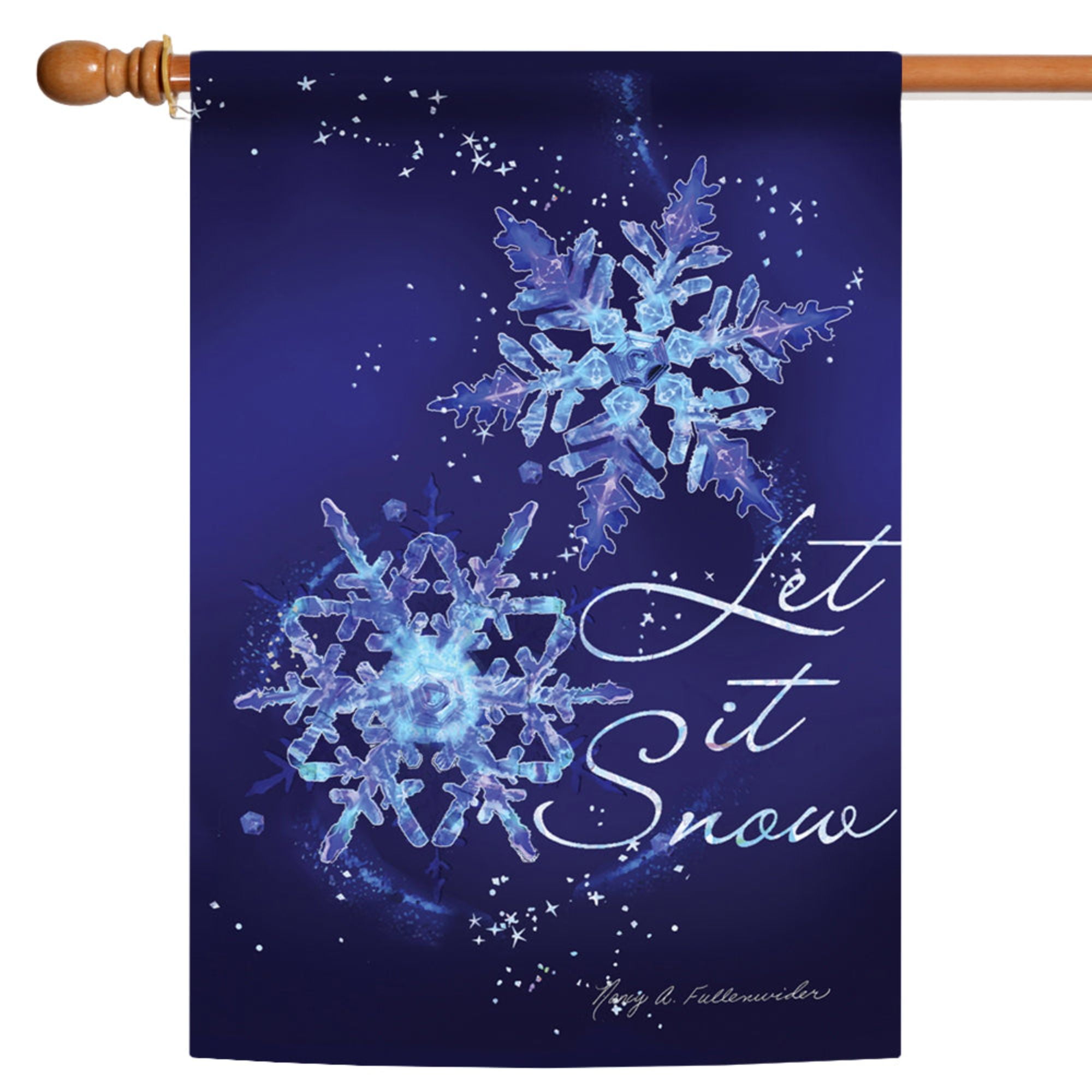 Toland Home Garden Snowflake Serenade Let it Snow Winter Flag Double ...