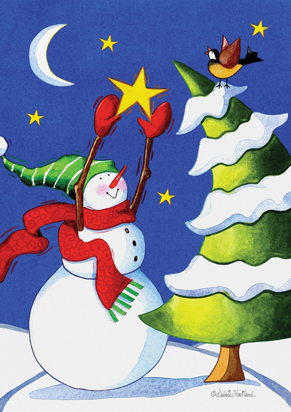 Toland Home Garden Snowman Star Winter Flag Double Sided 28x40 Inch ...