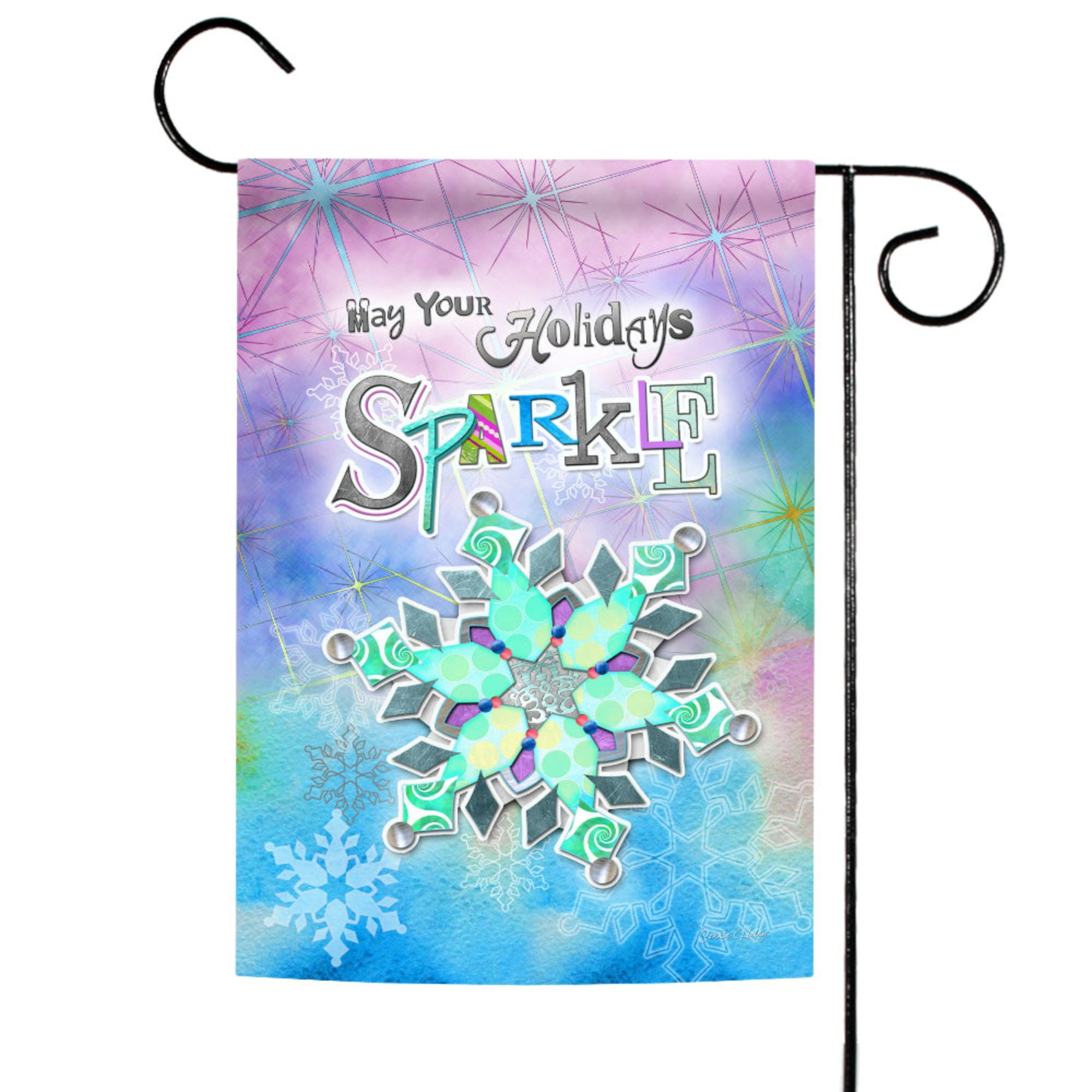 Toland Home Garden Sparkly Holidays Christmas Flag Double Sided 12x18 ...