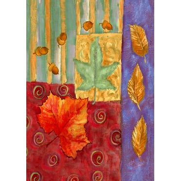 Toland Home Garden Autumn Welcome Leaves Fall Flag Double Sided 12x18 ...