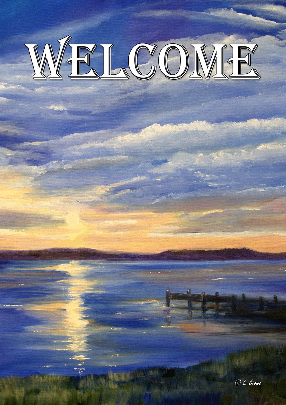 Toland Home Garden Sunset Lake Lake Welcome Flag Double Sided 12x18 ...