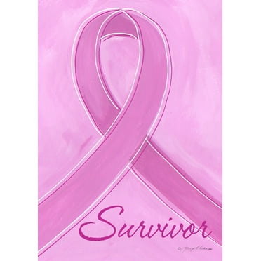 Toland Home Garden Hope Love Cure Ribbon Breast Cancer Flag Double ...