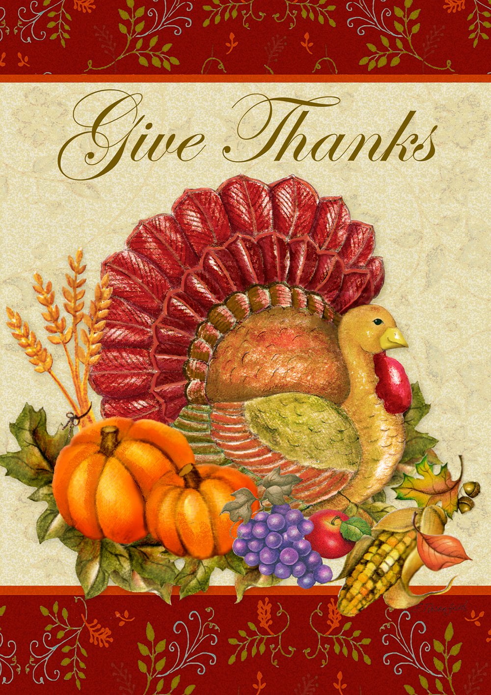 Toland Home Garden Large House Outdoor Autumn Thankful Turkey Fall ...