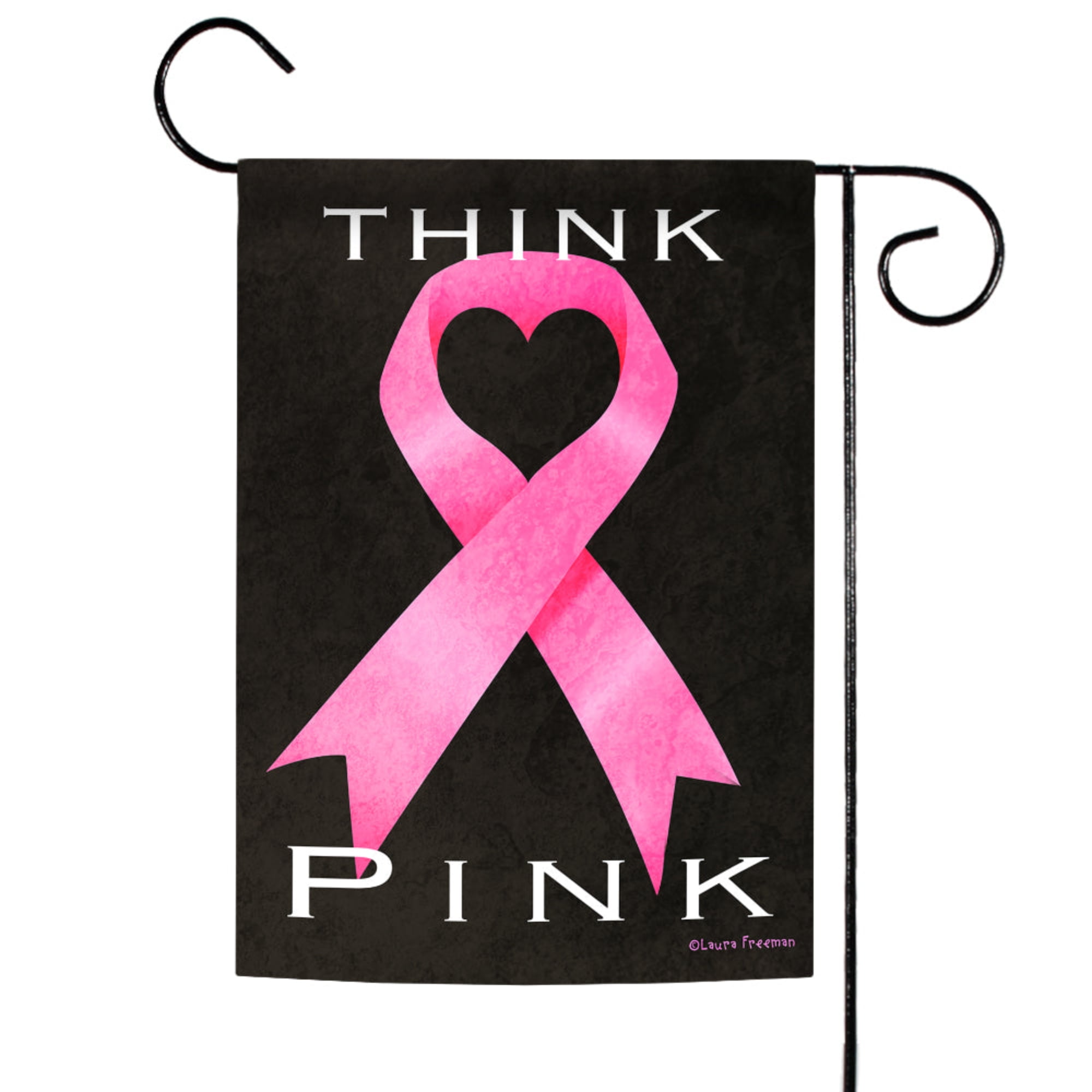 Toland Home Garden Think Pink Ribbon Breast Cancer Flag Double Sided ...
